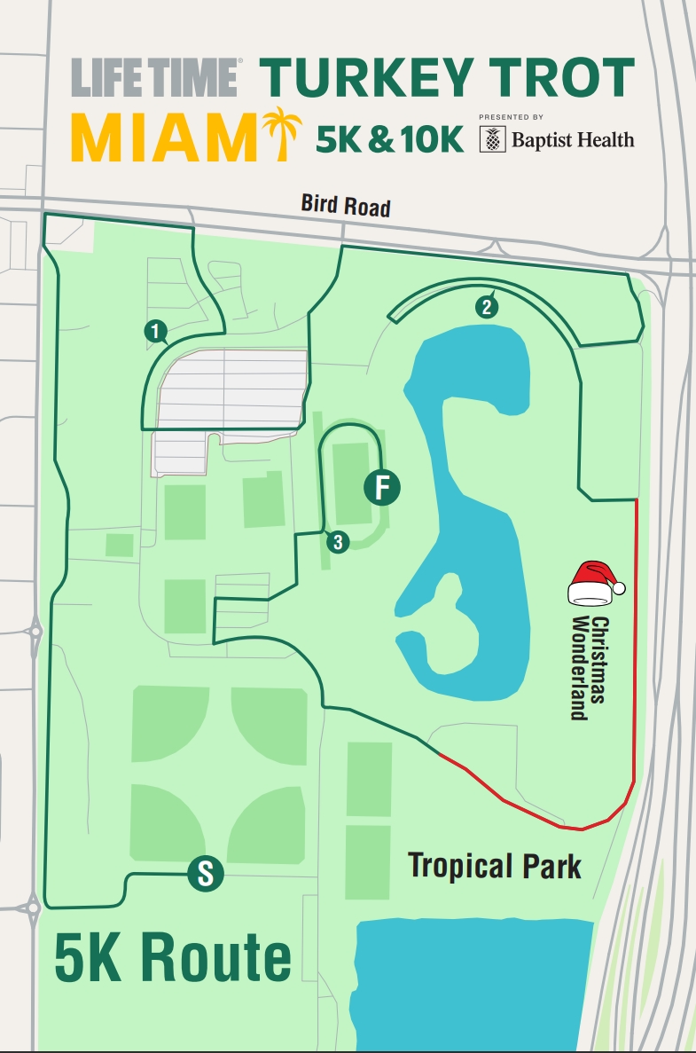 Turkey Day Run Miami Course